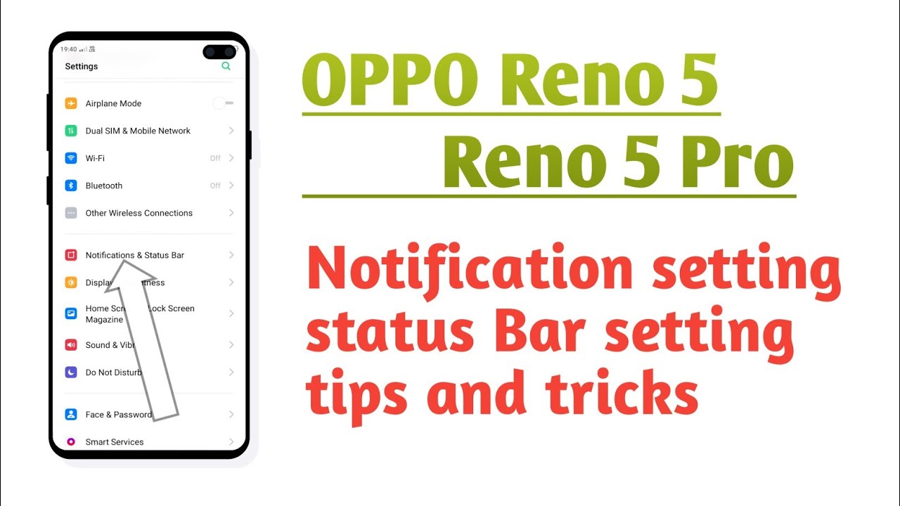 OPPO Reno 5, OPPO Reno 5 Pro ! Notification setting status Bar setting ...