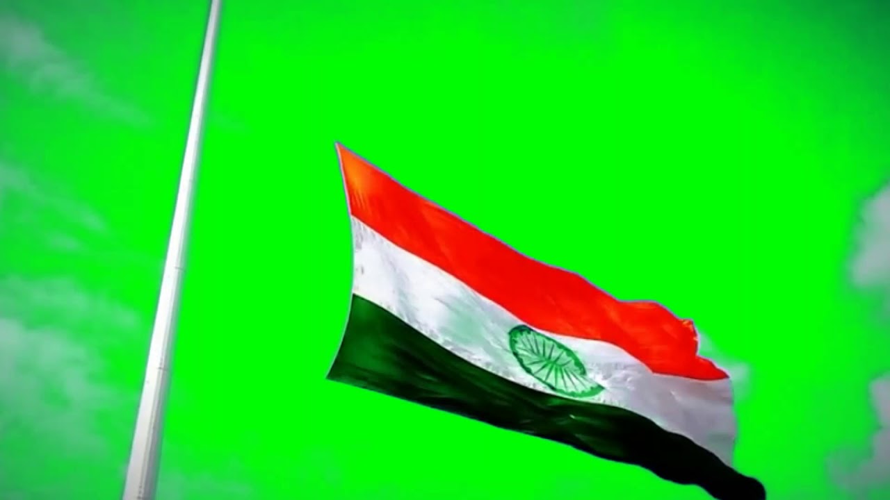 INDIAN FLAG IN GREEN SCREEN VIDEO - YouTube