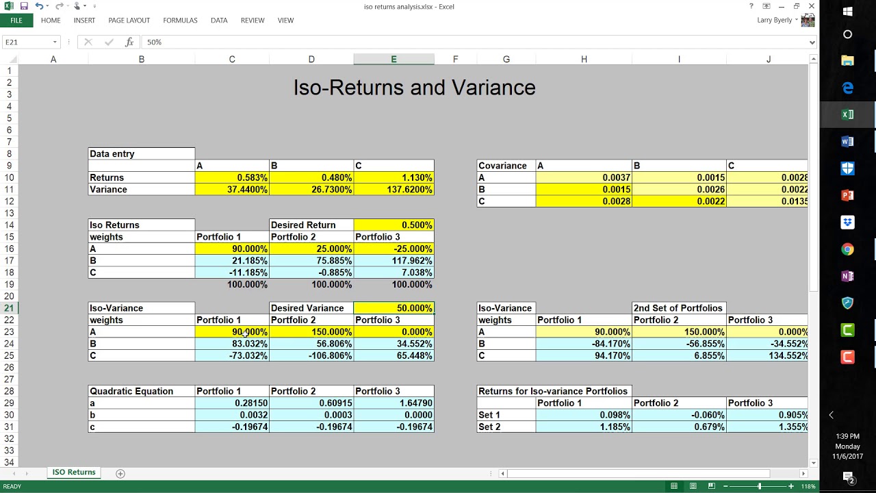 Iso returns and Iso Variance Video - YouTube