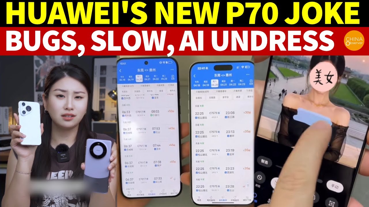 Huawei’s New P70 Phone Is a Joke: Glitchy, Sluggish, With AI ‘One-Click Undress’ - YouTube