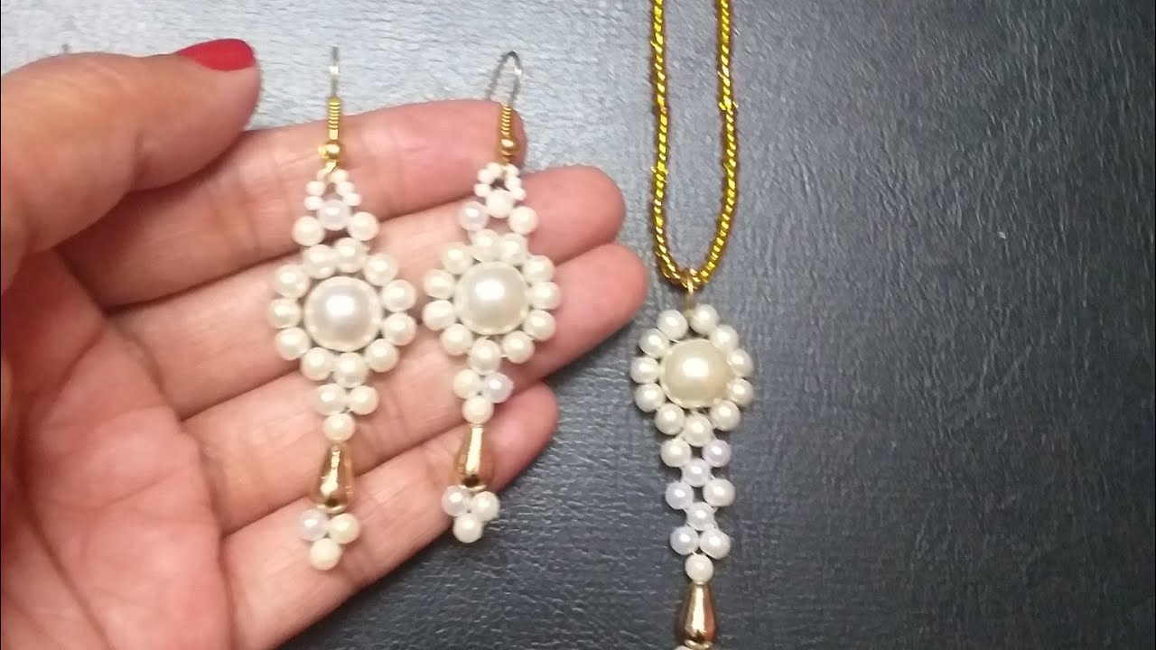 Pearl Jewelry making// How to make pearl Earrings/Pendant // DIY pearl ...