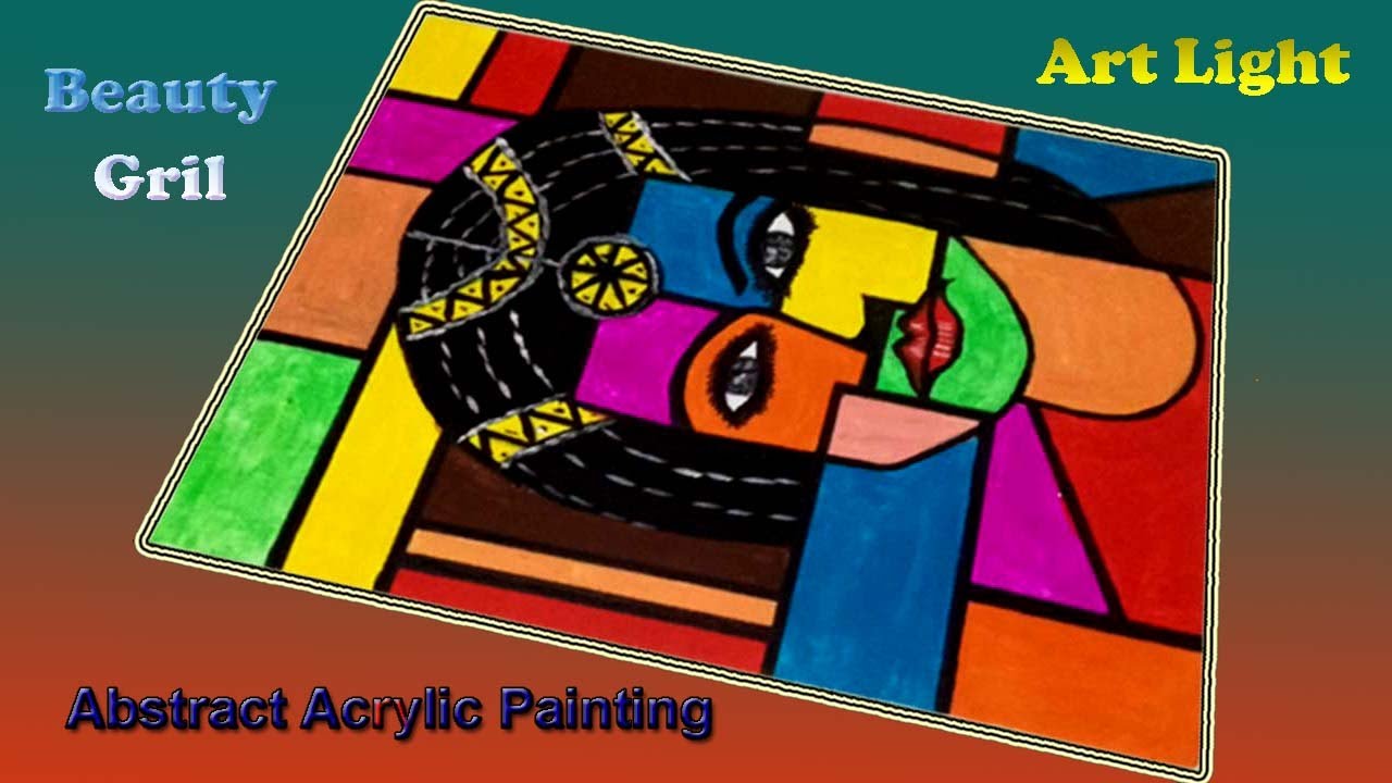 Beauty Gril | Acrylic Color Abstract Painting | Time Lapse Video | Step ...