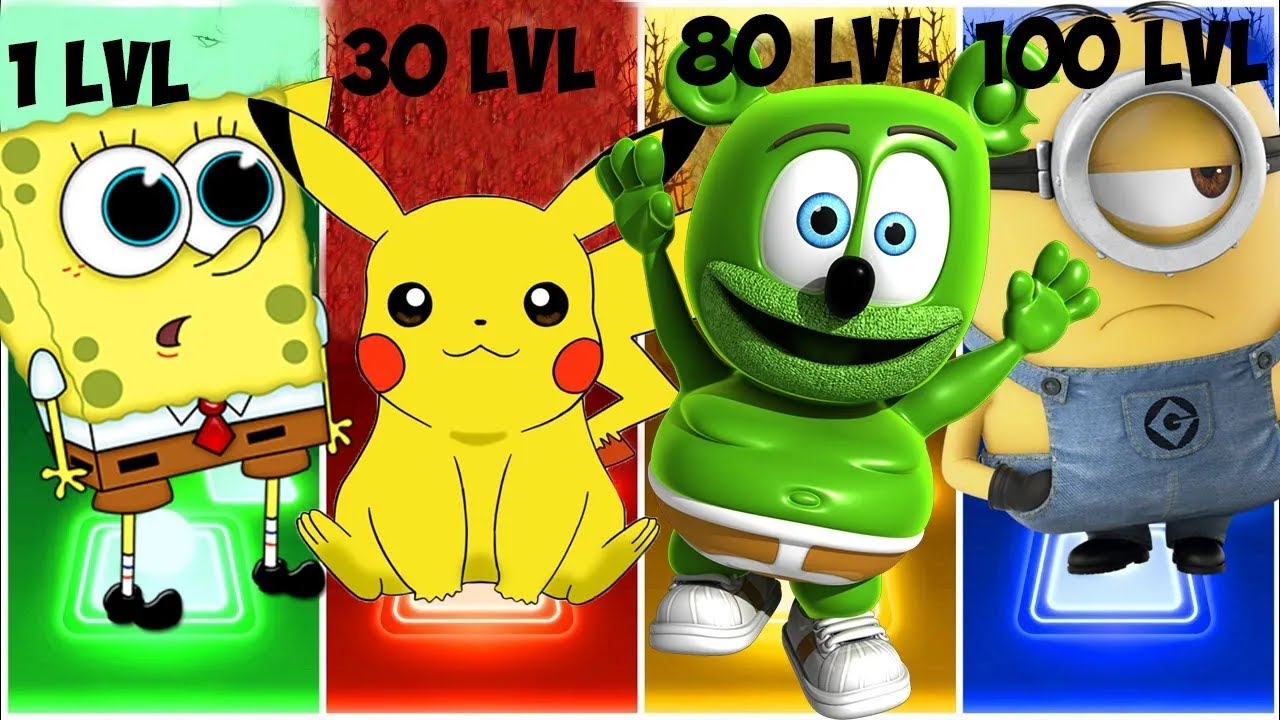 Pikachu - Pinkfong - Sponge Bob - Monkey Dance Tiles Hop EDM Rush ...