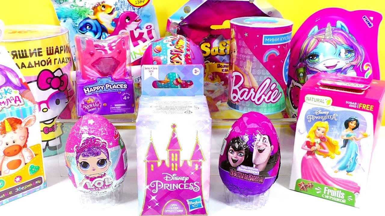 Сюрприз МИКС в РОЗОВОМ цвете LOL, Poopsie, Hello Kitty, Disney Princess ...