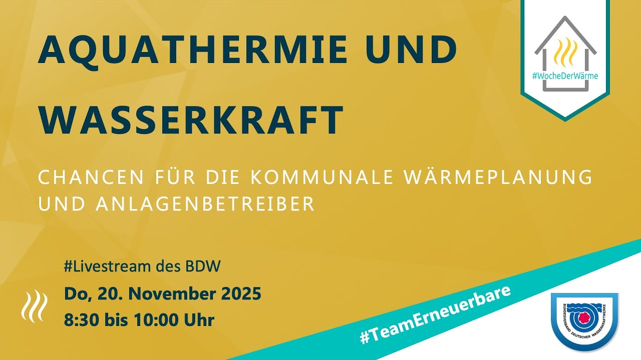 Aquathermie und Wasserkraft – Chancen für die kommunale Wärmeplanung ...