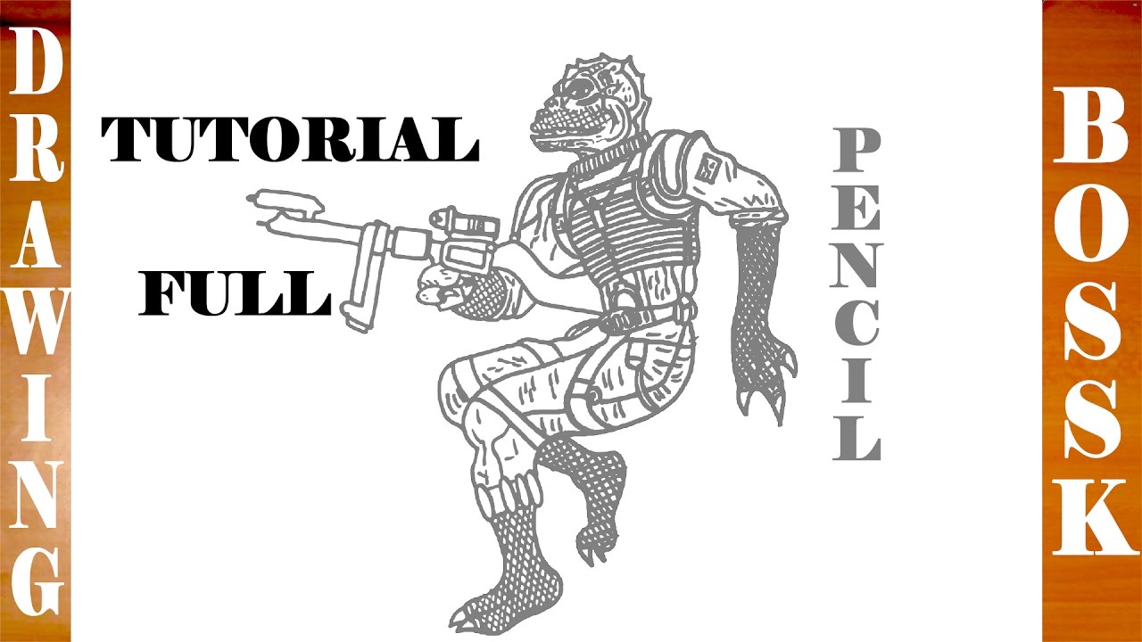 How to Draw BOSSK with Relby-V10 from Star Wars Step by Step Easy ...