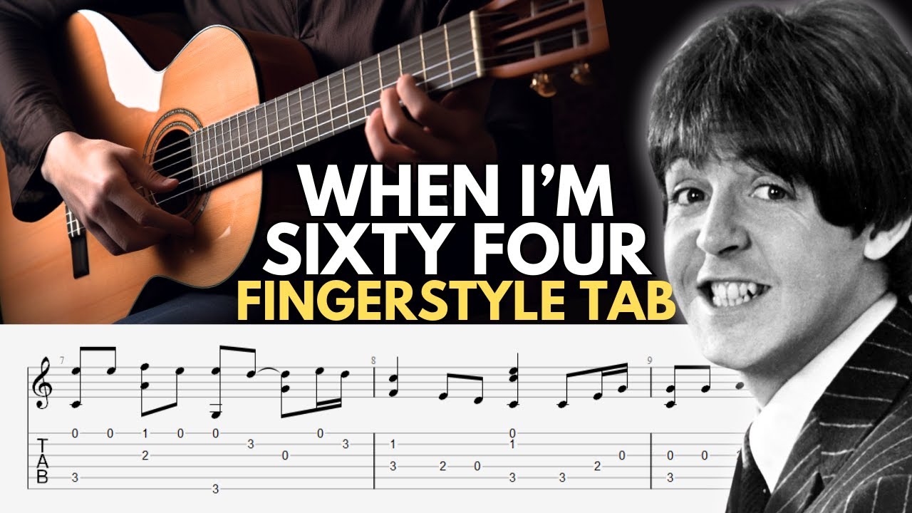When I'm Sixty Four Fingerstyle Tab - The Beatles - YouTube