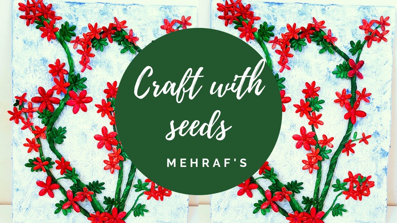Beautiful craft with seeds/Wall hanging idea with seeds/Seeds craft ...