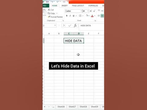How to hide data in ms excel एक्सेल में डेटा को हाईड करना #excel - YouTube