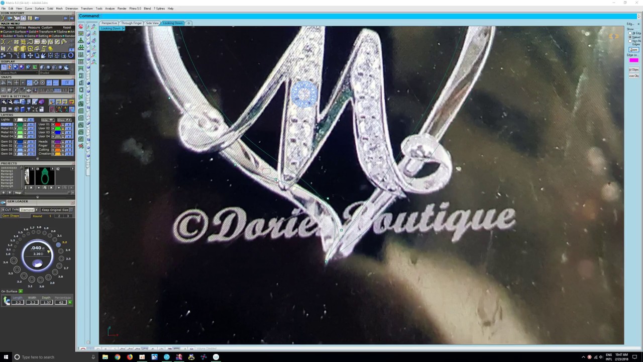 How to make 3D gemvision jewelry design matrix 8 Part.1 - YouTube