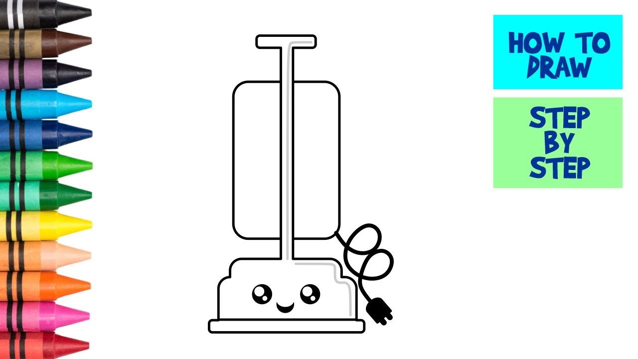 How to draw a vacuum cleaner - YouTube