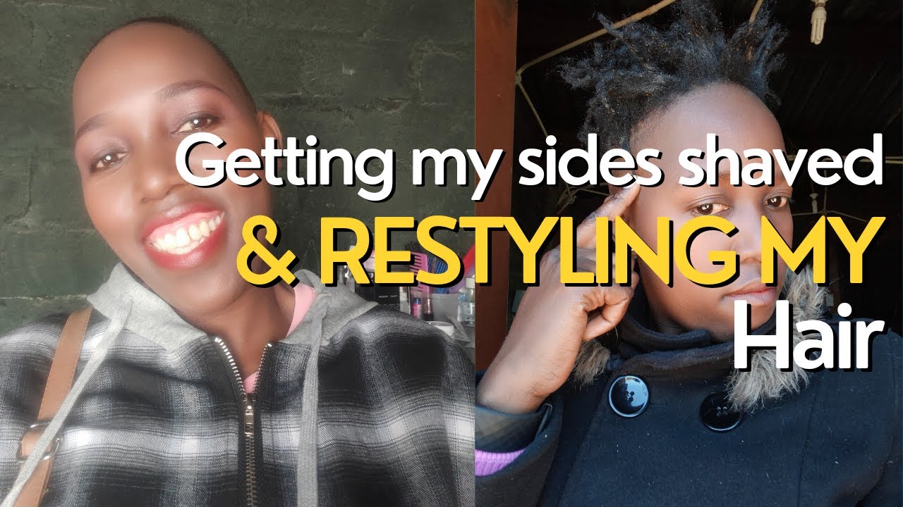Getting my sides shaved and restyling my natural 4c hair . - YouTube
