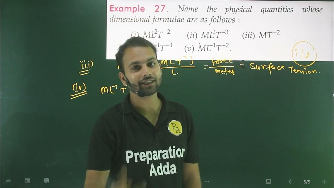 Ex-27 unit dimension and measurements: name the physical quantities whose dimensional formulae ...