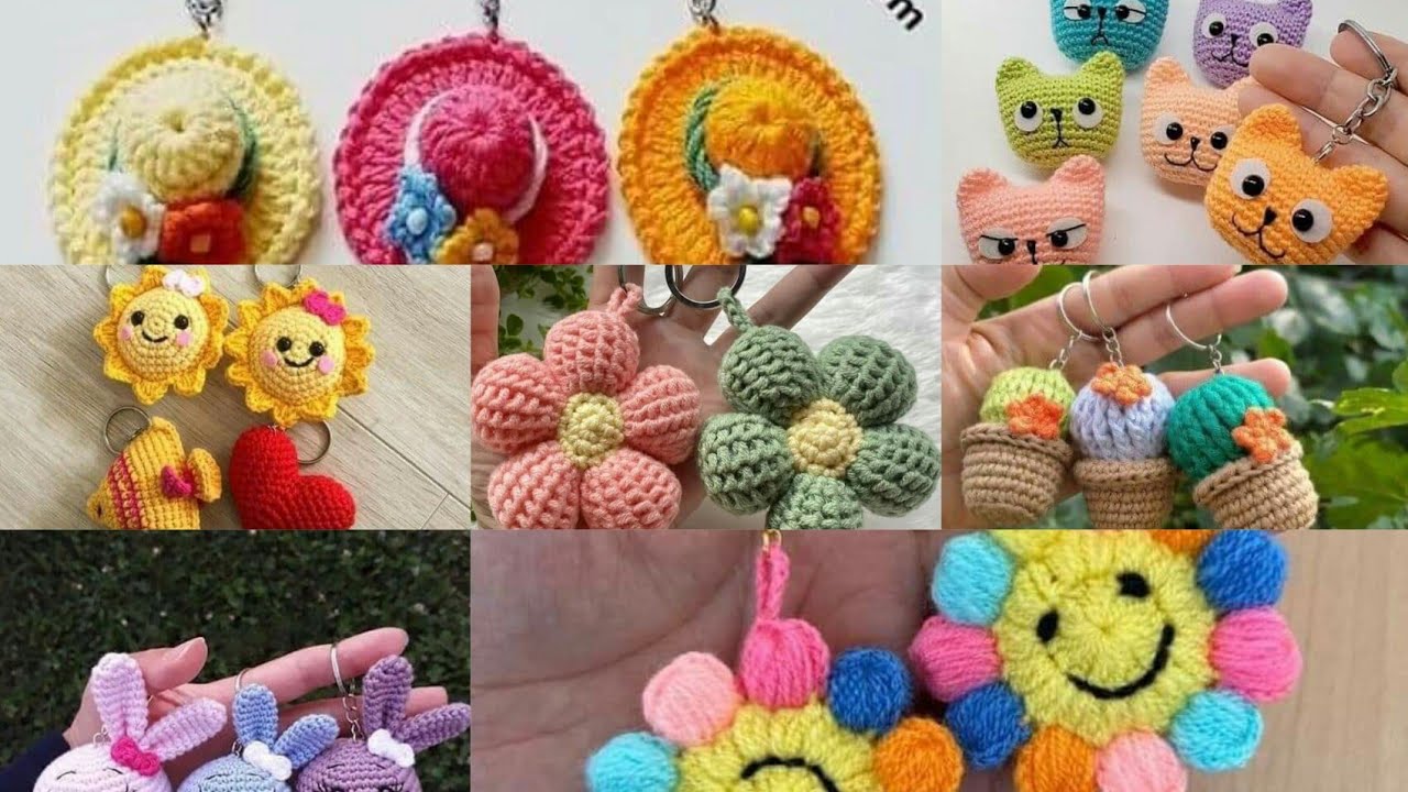 crochet key ring - YouTube