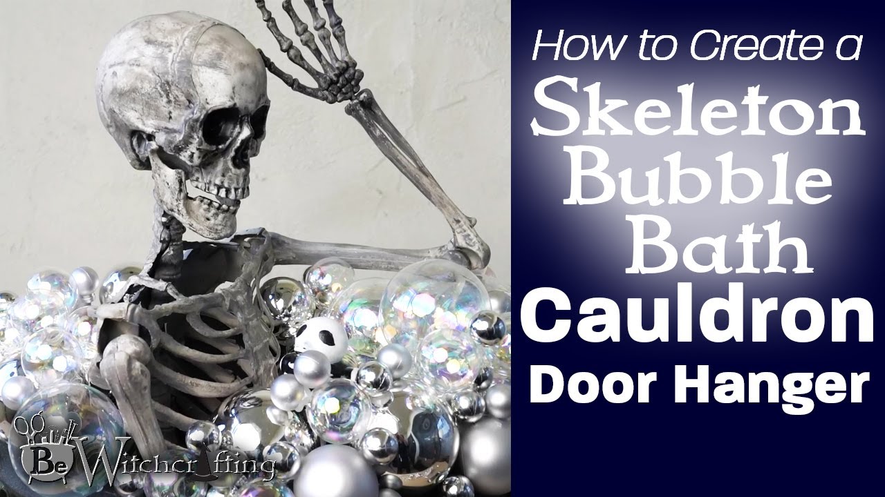 Skeleton Bathing in a Cauldron Halloween Door Hanger DIY Tutorial - YouTube
