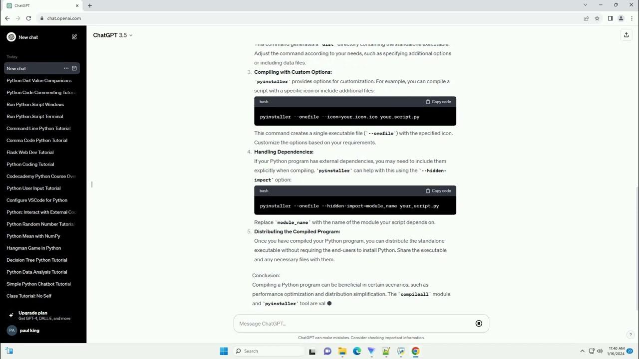 compiling a python program - YouTube