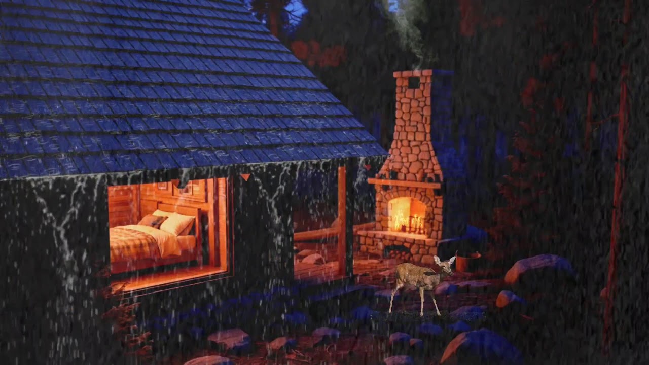 Knock Out Sleep in 3 Minutes 🌧️🪵 Heavy Cabin Rain | Black Screen Deep ...