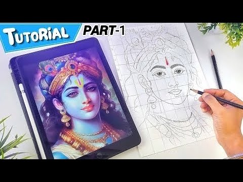 Shree Krishna Outline Drawing Tutorial || How To Draw Shree Krishna || Krishna Drawing Tutorial ...