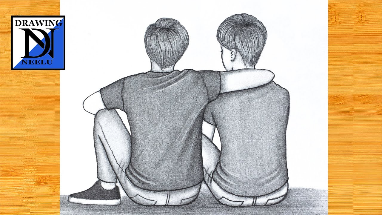 How to draw a Sitting Boys Best Friend || Pencil sketch for beginner ...