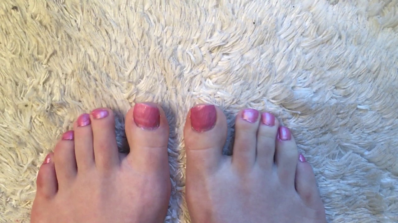 Shiny Rose gold pink colored toes - YouTube