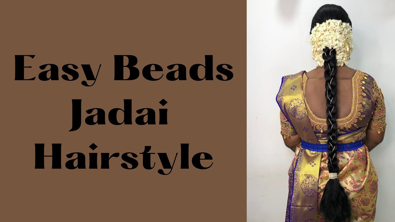Easy beads Jadai Hairstyle|South indian bridal hairstyle|muhurtham ...