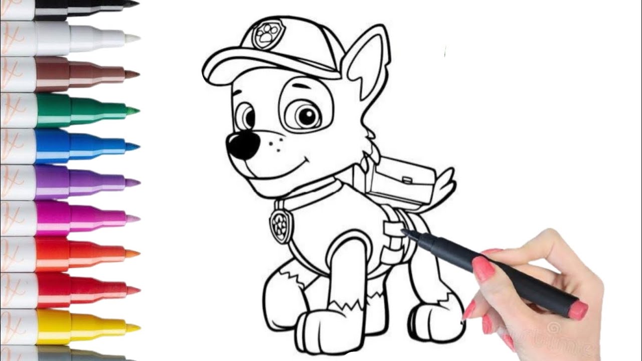 Haw to Draw From Rocky Pow PatroL 🦮 Rocky Drawing easy - YouTube