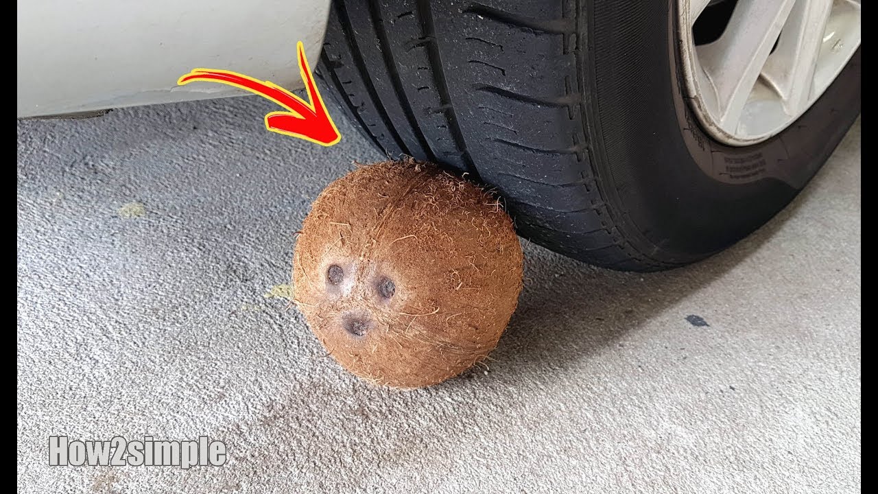 Car vs Coconut Experiment 5 + Slowmo: 车vs椰子 - YouTube