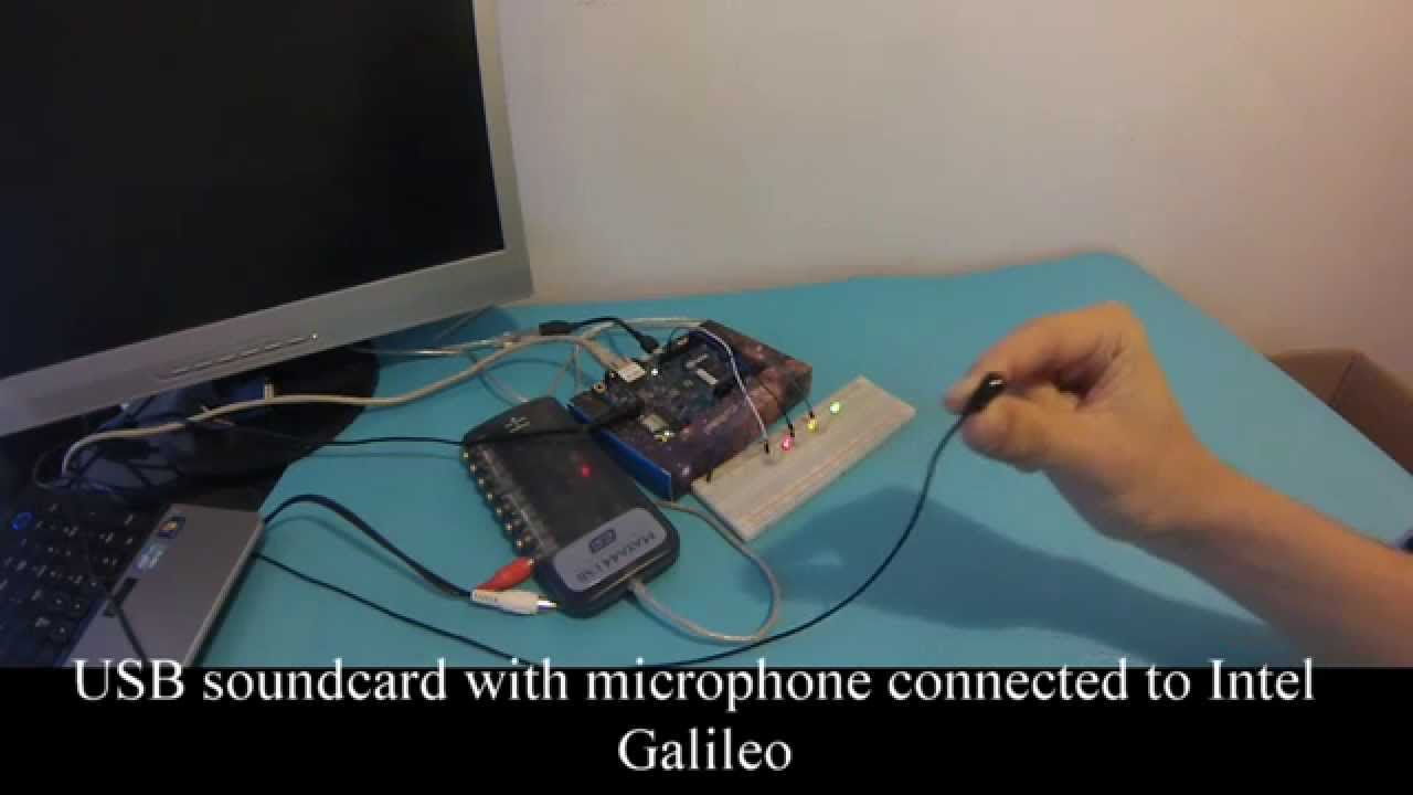 Intel Galileo speech recognition (PortAudio, Pocketsphinx) - YouTube