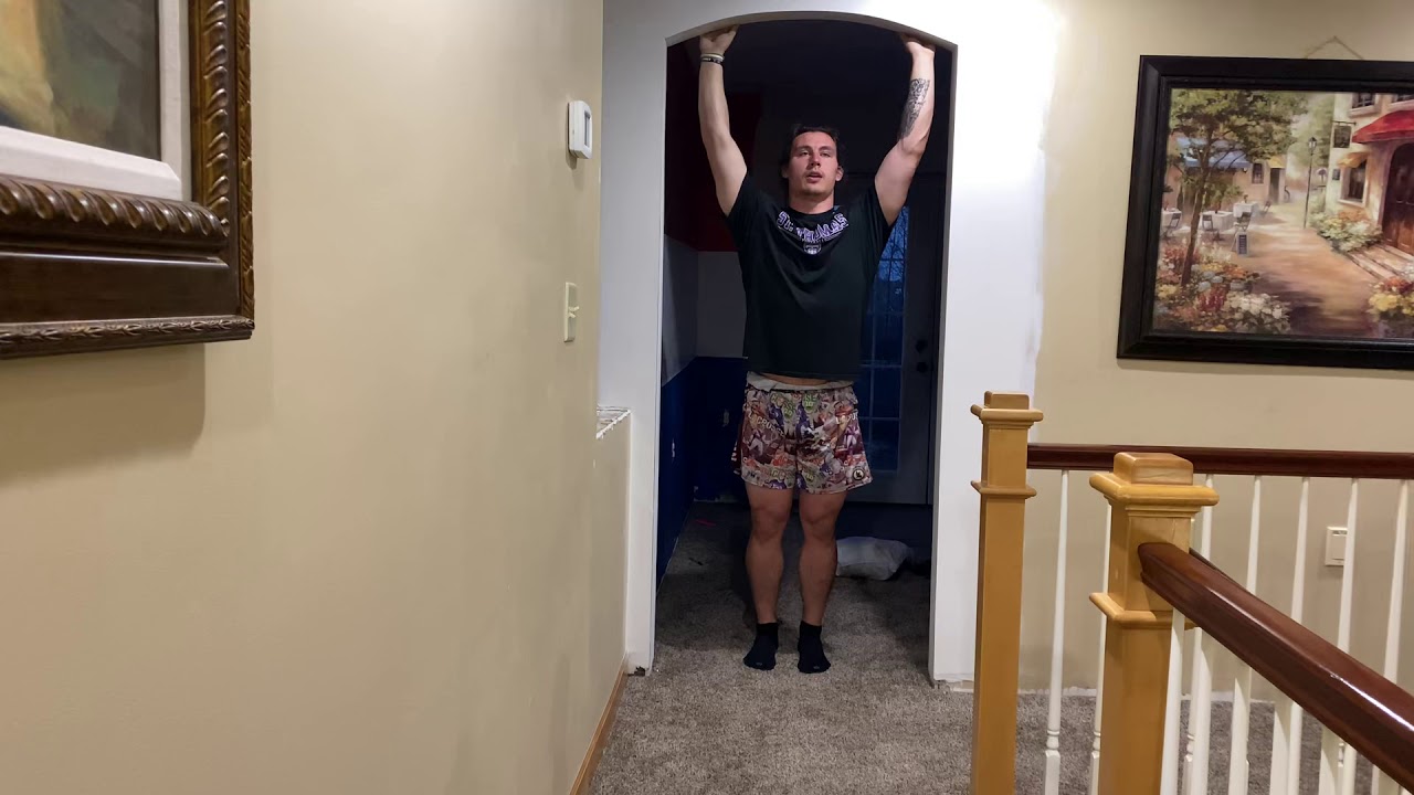Exercise Index: Overcoming Isometrics Doorframe Overhead Presses - YouTube