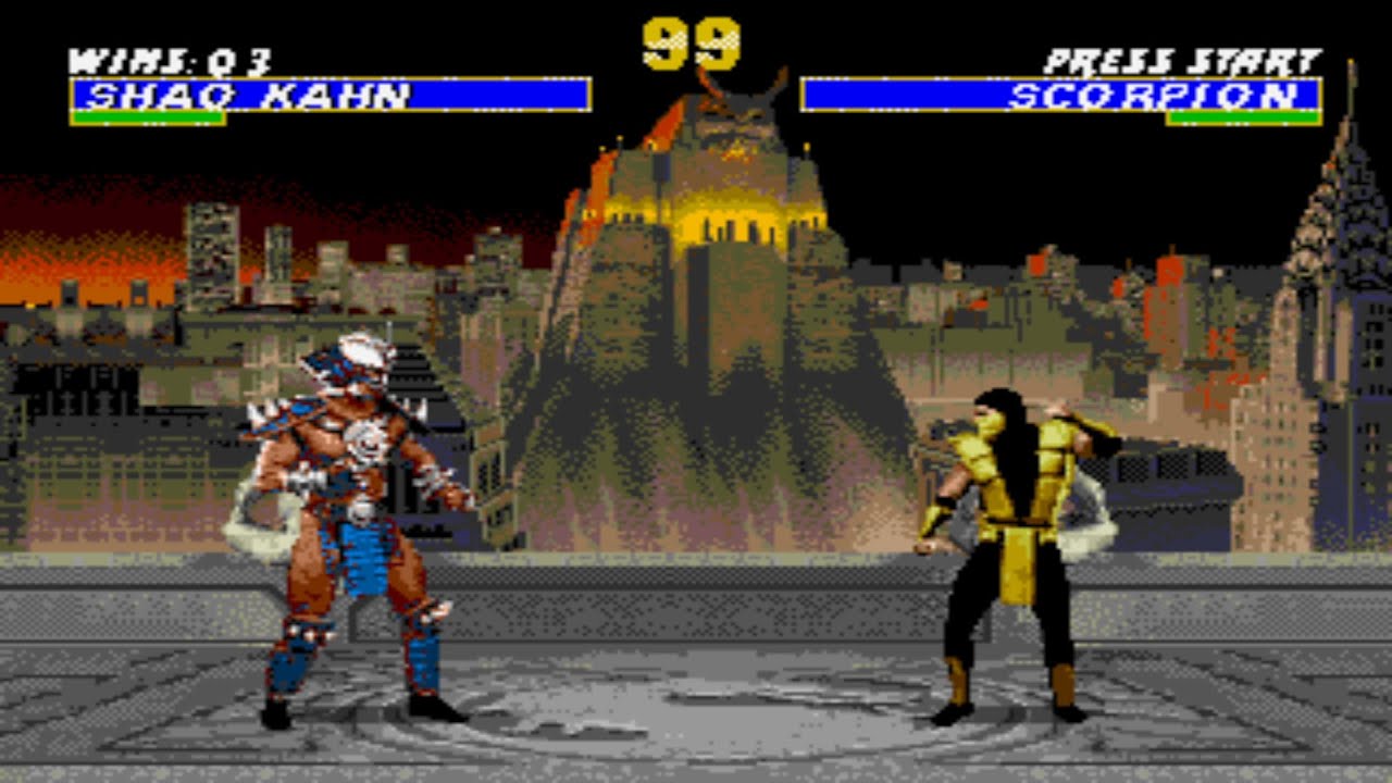 Ultimate MK3 [Genesis] - Shao Kahn on other backgrounds - YouTube