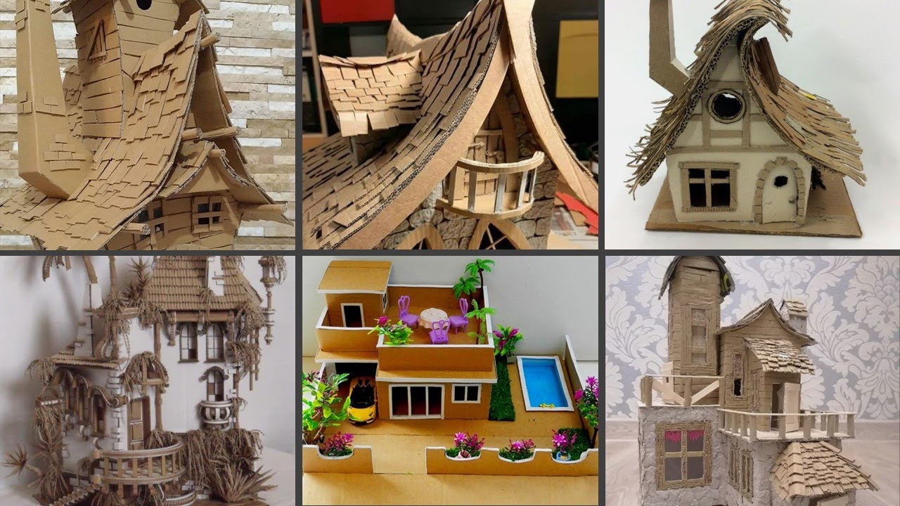 Cardboard House Craft - YouTube