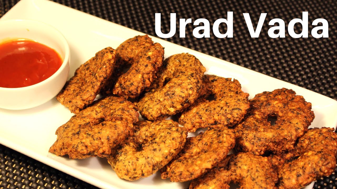 Crispy Urad Vada Recipe | Split Black Gram Fritters | Similar to Medu ...