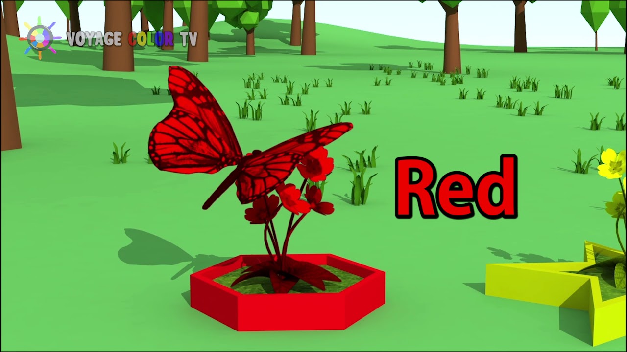 colorful butterfly for Learning Colors, Shapes with Kids | 3D Kids ...