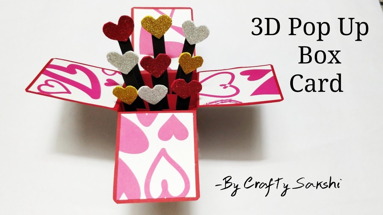 3D Pop Up Card || Pop Up Box Card || By Crafty Sakshi - YouTube