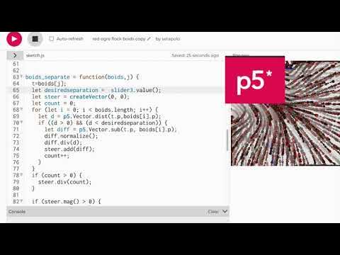 3 rules of Boids flocking (warm,fish,fungus,ray ) by p5.js create your own artificial life ...