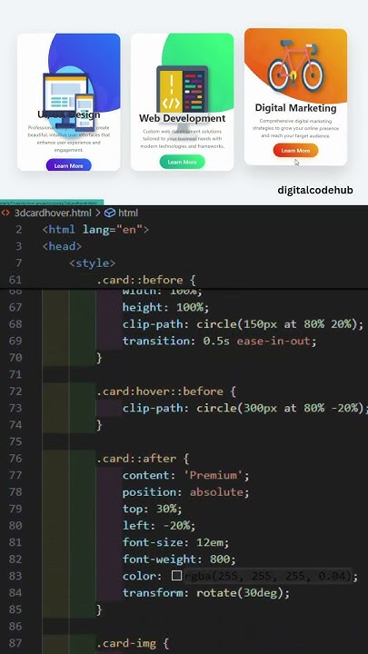 Amazing 3D Card Hover Effect | Modern UI Design Tutorial (HTML & CSS Only!) - YouTube