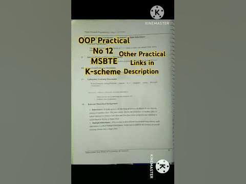 OOP Practical No.12 MSBTE k-scheme || oop practical 12|| MSBTE || msbte ...