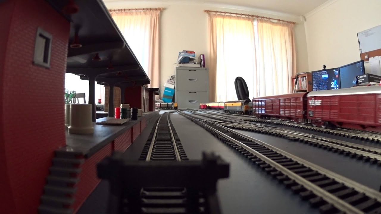 Branch line train goes into Siding station. - YouTube