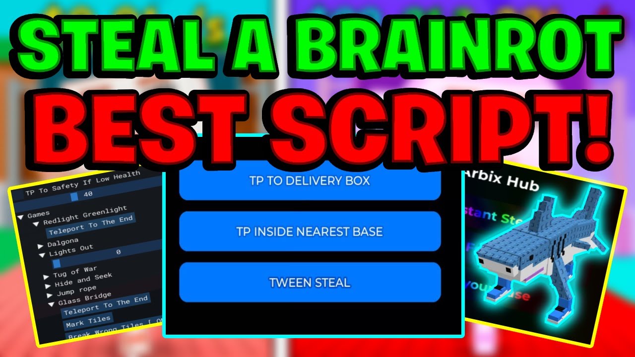 Steal a Brainrot Script GUI / Hack (AUTO STEAL, NOCLIP LASERS, DUPE ...