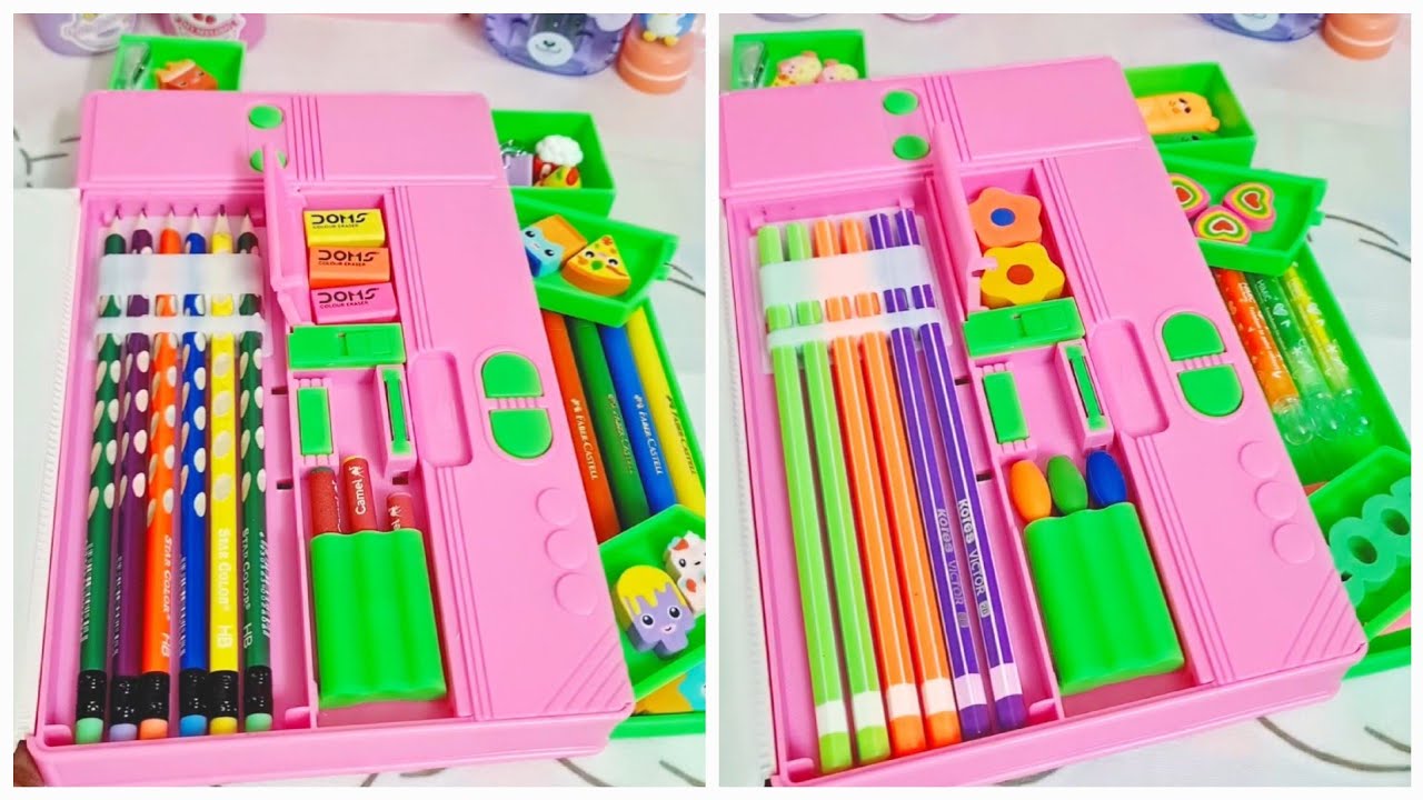 Filling my jumbo mechanical pencil box with cute stationery 👸 😍 💕 💖 🦄 ...