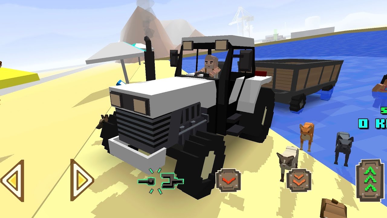 Blocky Farm & Racing : 3D Simulator Tractor 2018 - I entered the pool ...