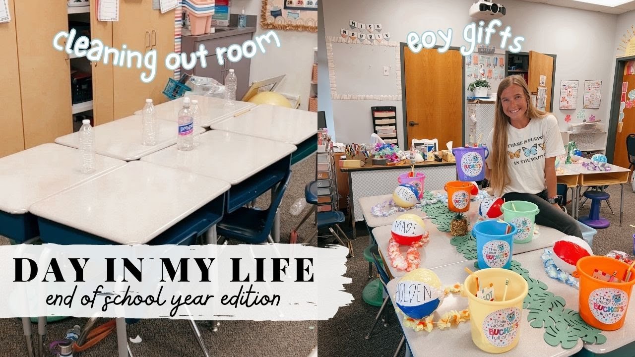END OF YEAR VLOG || first grade teacher, end of year gifts, cleaning ...