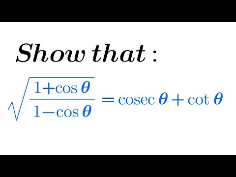HOW TO PROVE TRIGONOMETRIC IDENTITIES ( EXAMPLE 1 ) - YouTube