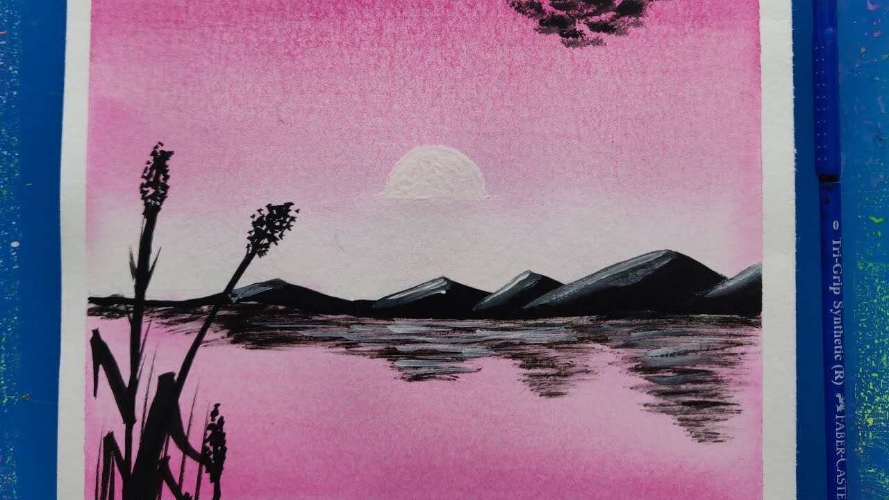 free online class-9- watercolor landscape-kids- beginners - YouTube