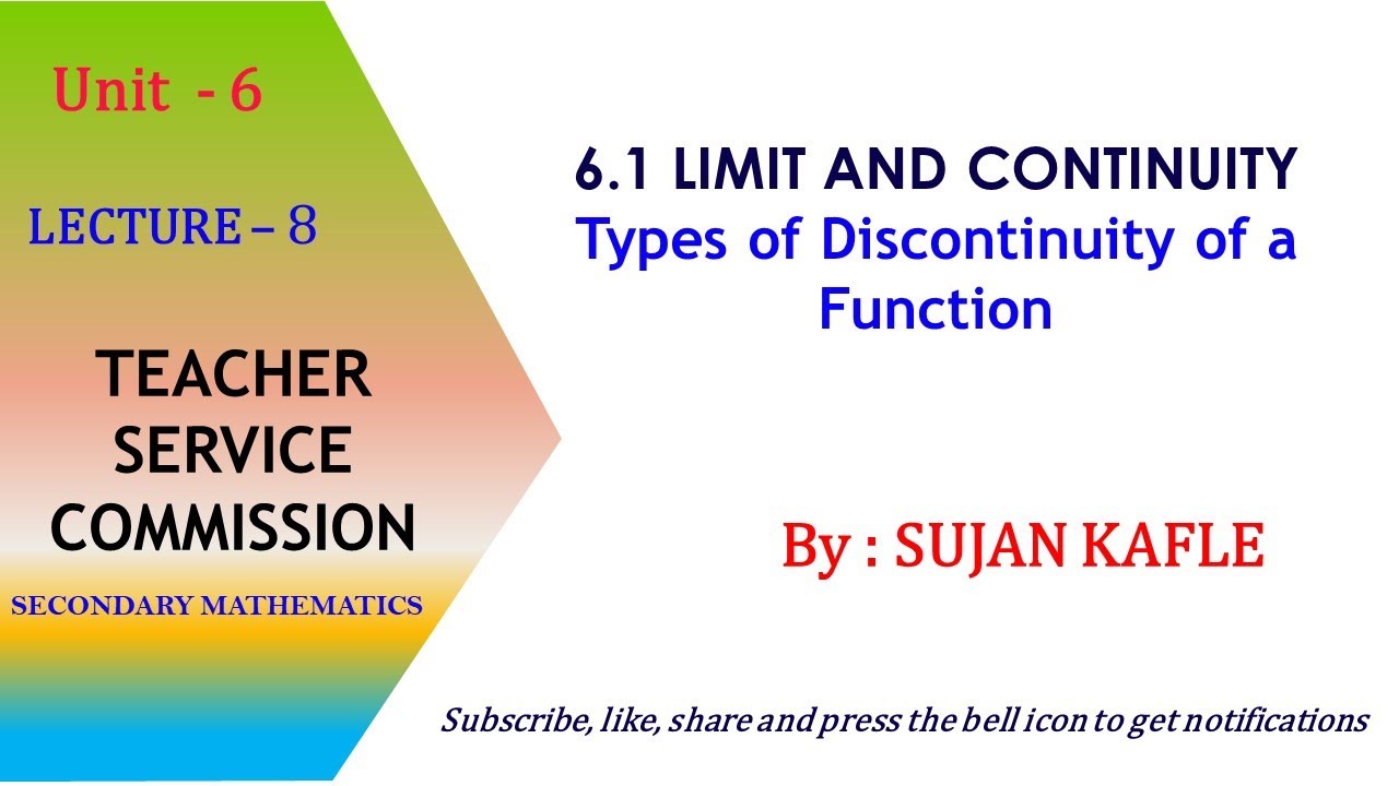 Limit and Continuity // Types of Discontinuity // Sujan Kafle - YouTube