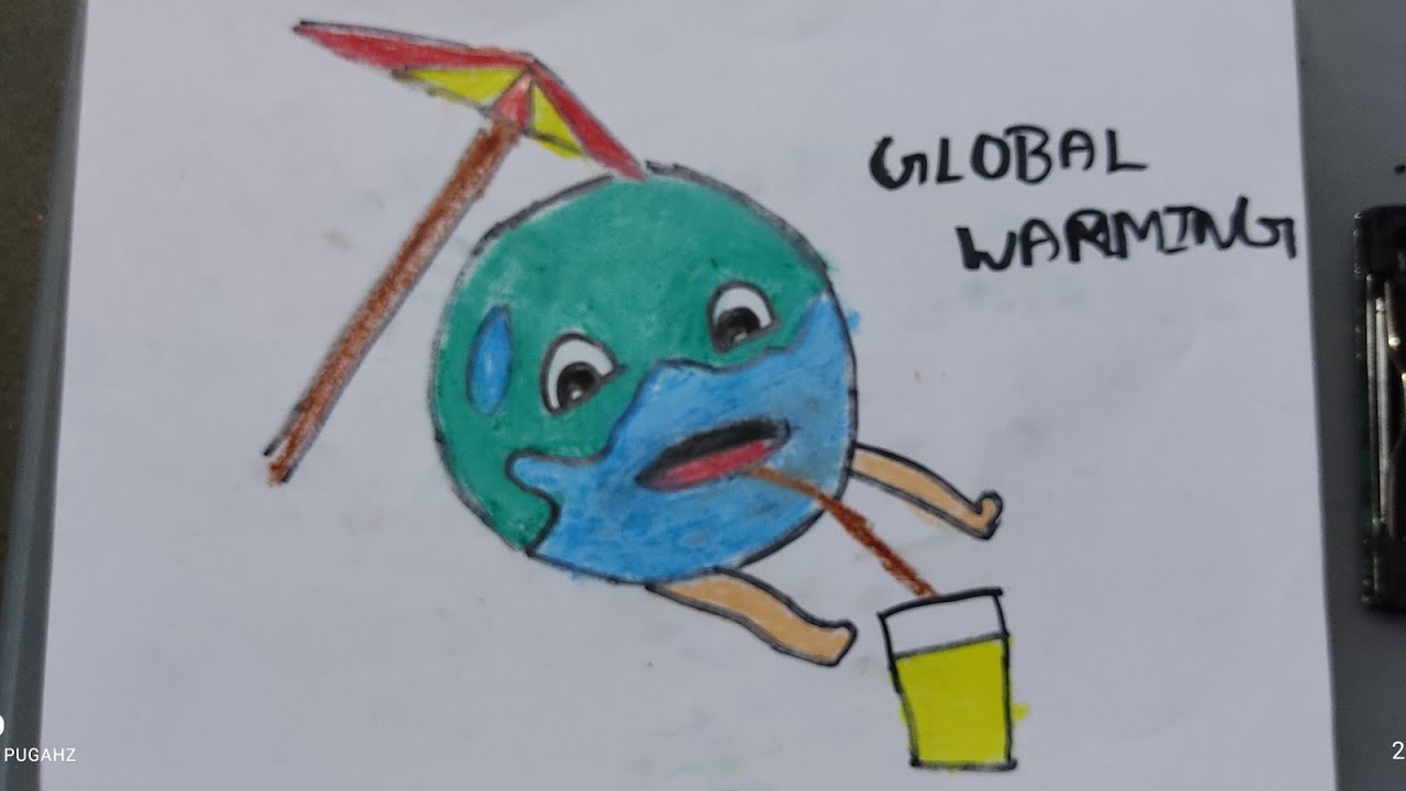 How to draw Global warming Drawing - YouTube