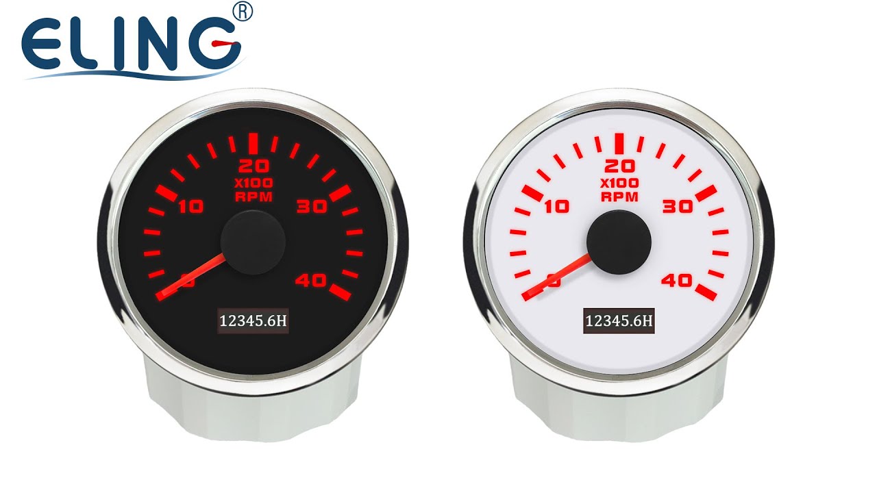 52mm Tachometer 4000RPM Tacho Gauge with Hour Meter for Car Trucks Van ...