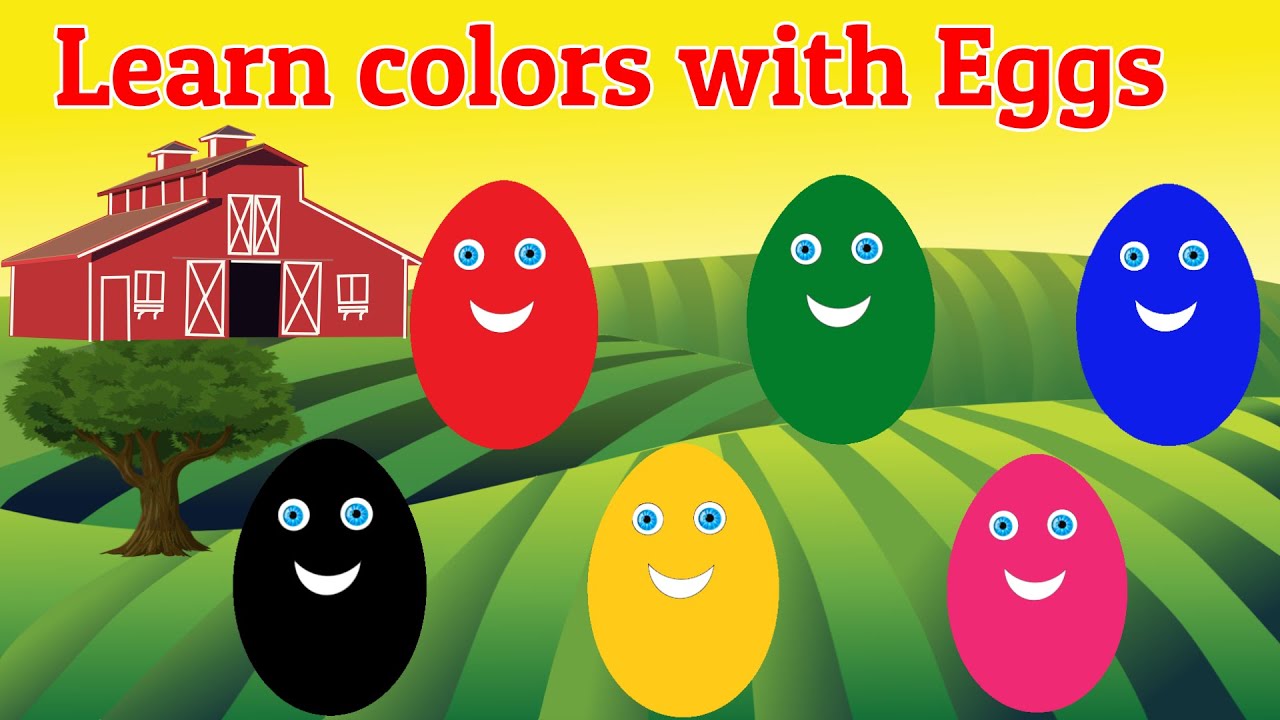 Learning colors - Colorful Eggs on a Farm | Surprise Eggs - YouTube