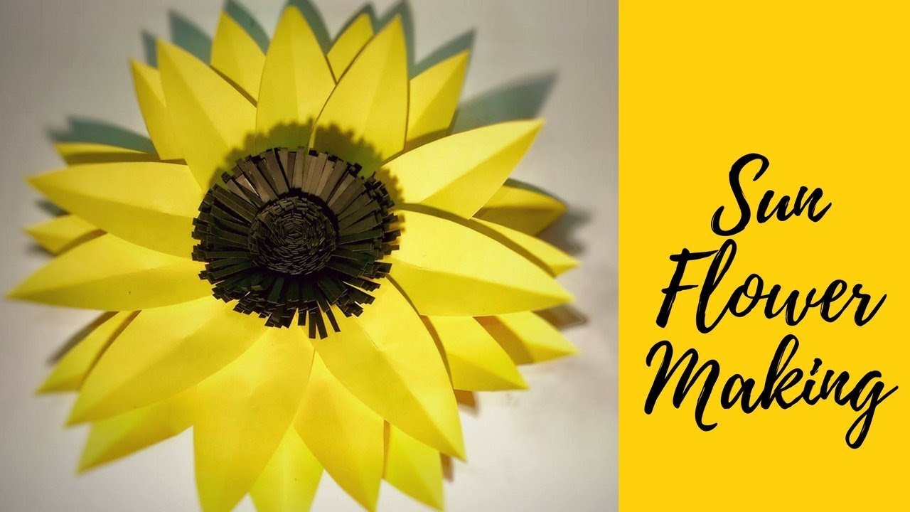 How to make sunflower(Helianthus annuus) with paper|Shim's-paper Crafts ...