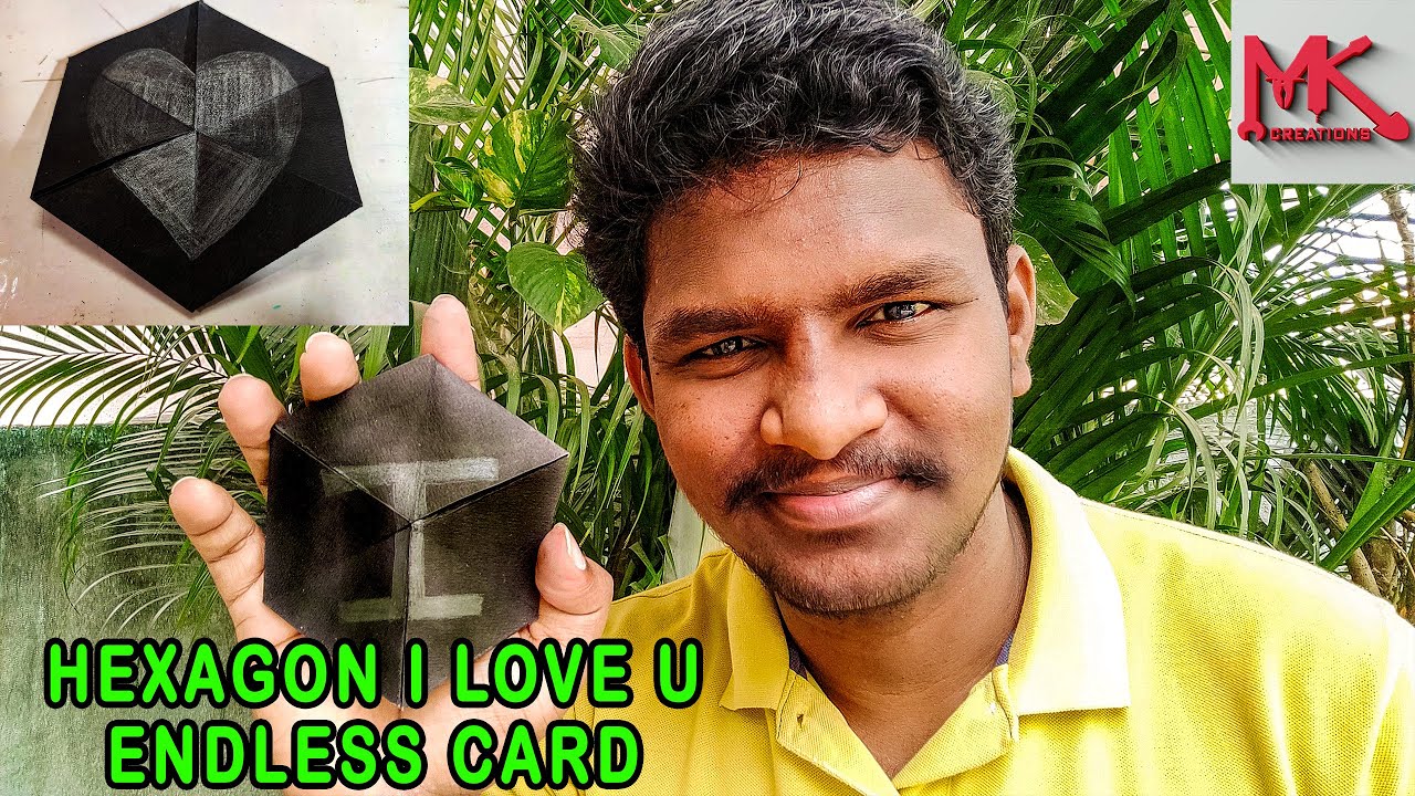 DIY | How to make "I Love U" Hexagon Shape Endless Card | Infinity Card ...